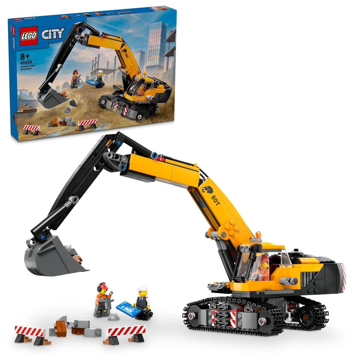 LEGO City 60420 Yellow Construction Excavator - Brick Store NZ